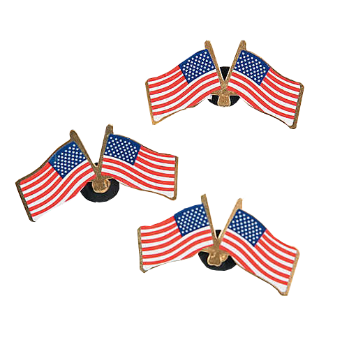 Metal Double American Flag Pins - 24 pcs – Phantom Online Store